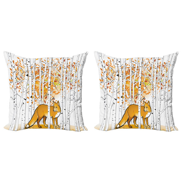 East Urban Home Kissen Kissenbezug 2er-Pack, Fox Autumn Forest | Wayfair.de